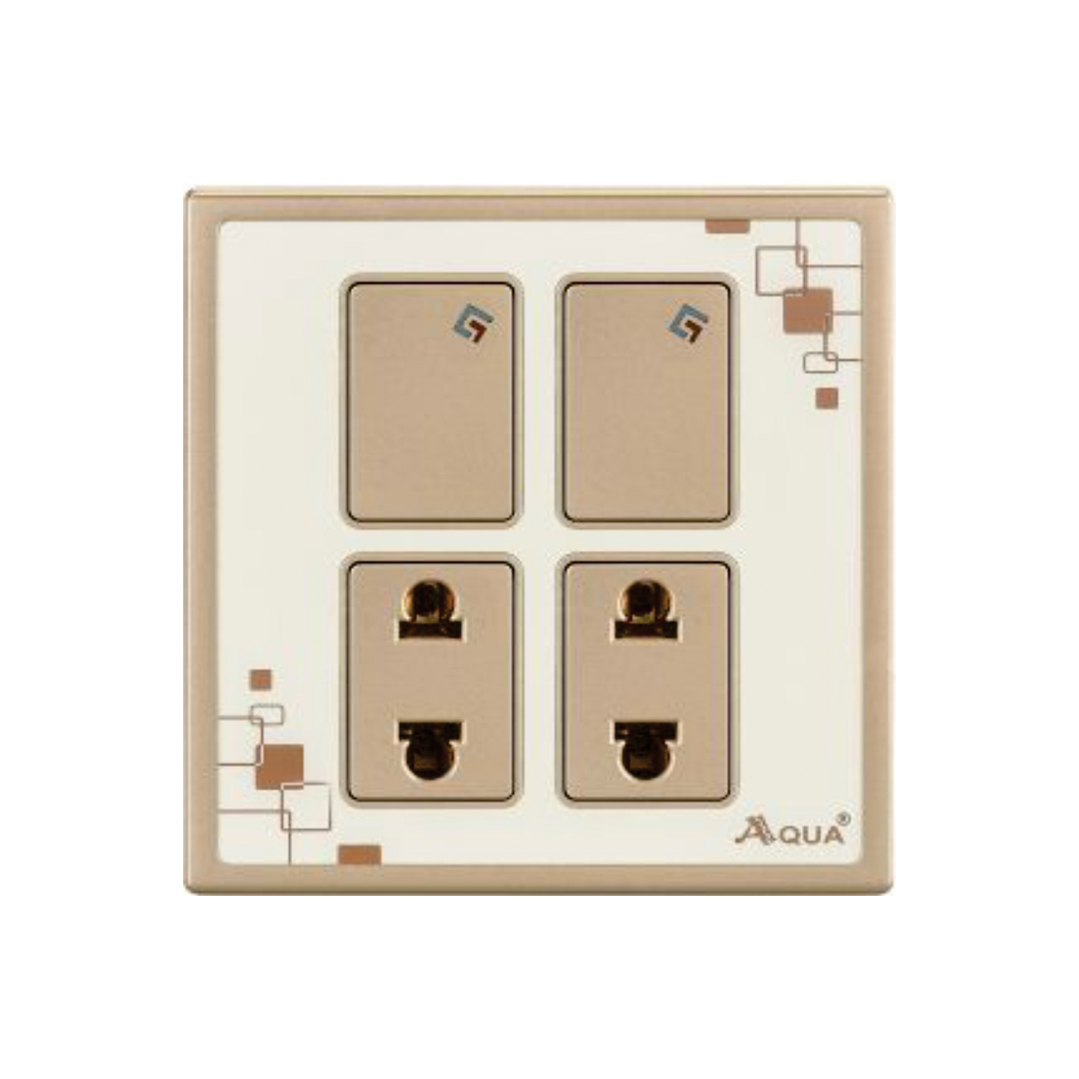 AQUA GLOW 8 GANG SWITCH PLUS 2 SOCKET - Aqua Electrical Switches & Sockets