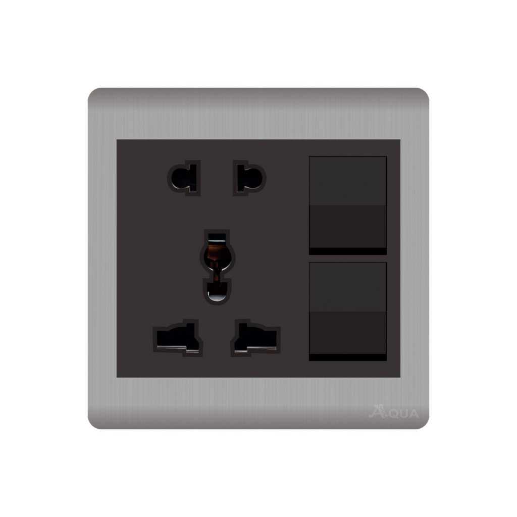 Aqua Discovery Silver 2 Switch + Socket + Multi Socket – Aqua Electrical