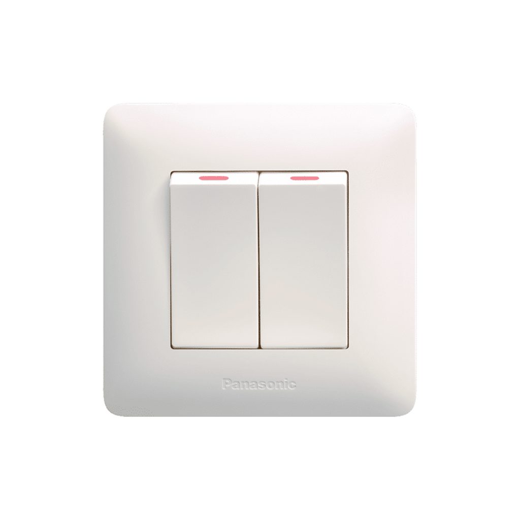 Panasonic 2 Gang 1 Way SP Switch - Aqua Electrical
