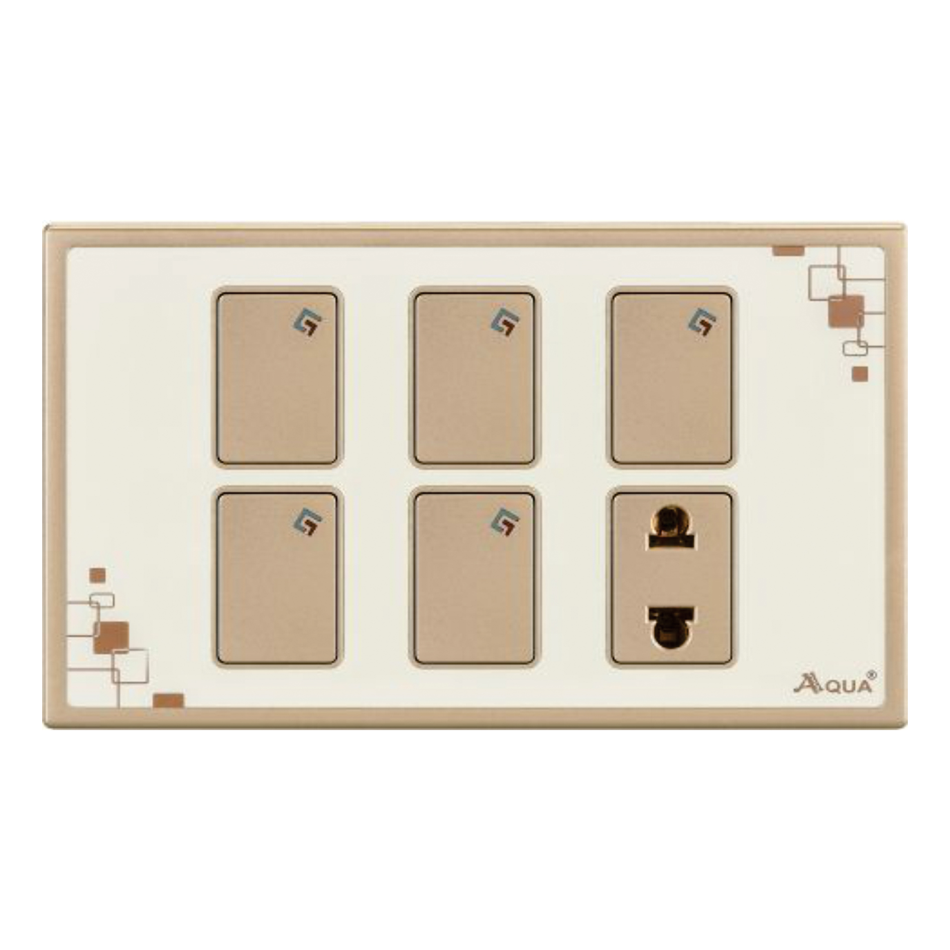 AQUA GLOW 2 GANG SWITCH - Aqua Electrical Switches & Sockets