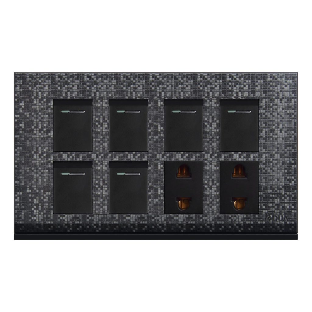 AQUA TEXTURE 2 GANG SWITCH PLUS 1 SOCKET - Aqua Electrical Switches ...