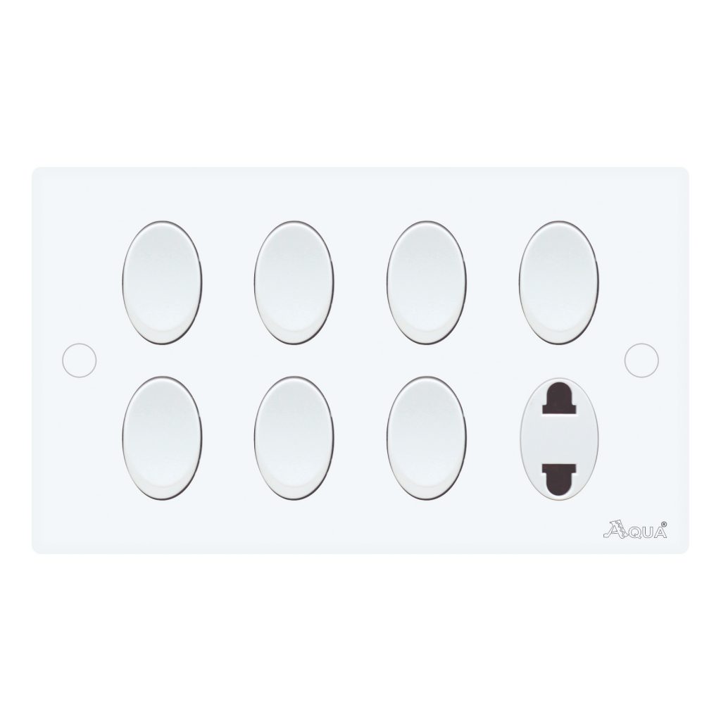 AQUA DYNASTY 8 GANG SWITCH - Aqua Electrical Switches & Sockets