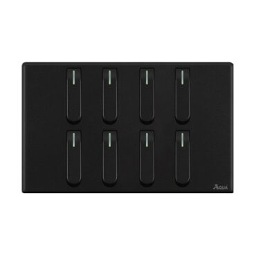 AQUA NEO SUPER BLACK 8 GANG SWITCH - Aqua Electrical
