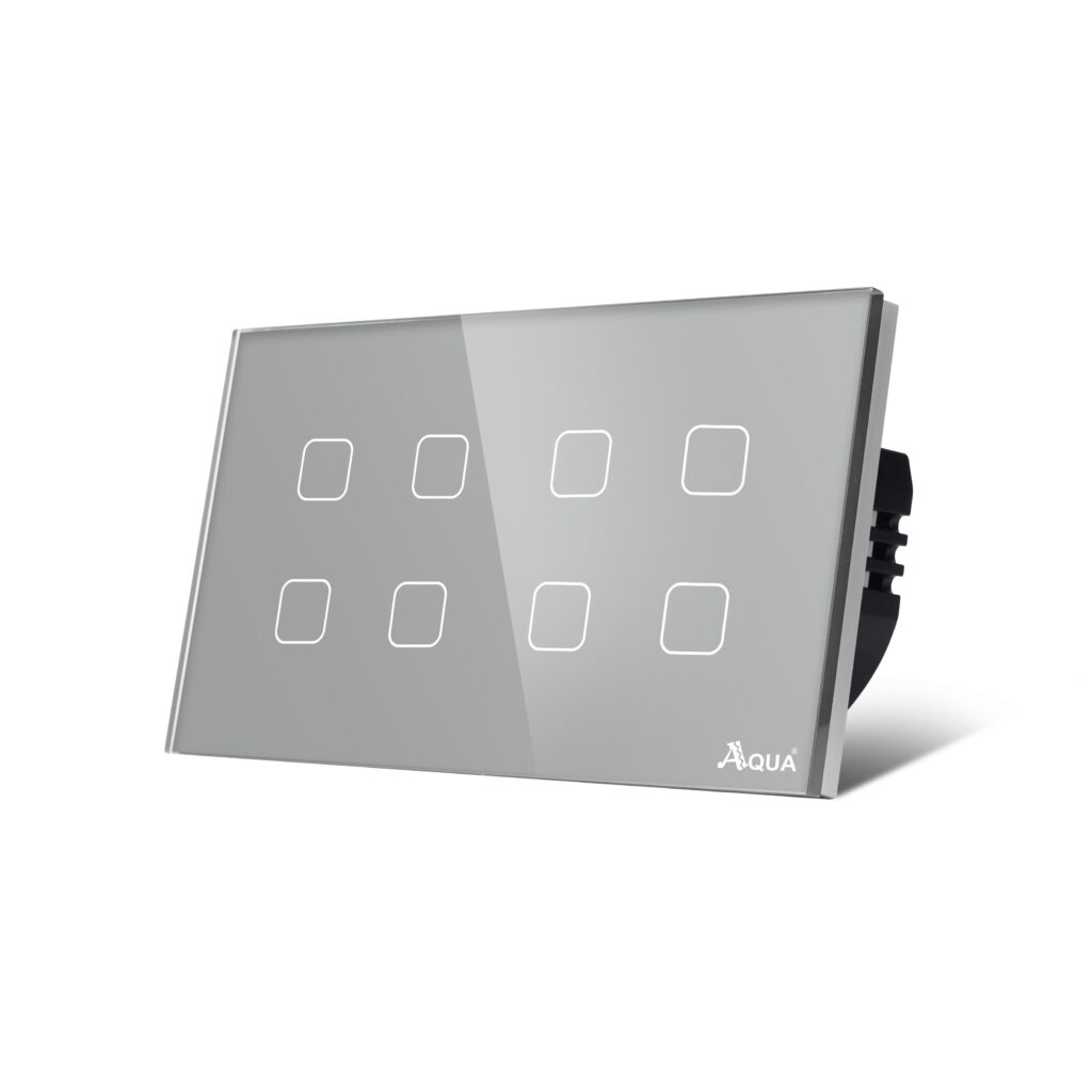Glass Wifi Smart 8 Gang Switch Grey – Aqua Electrical