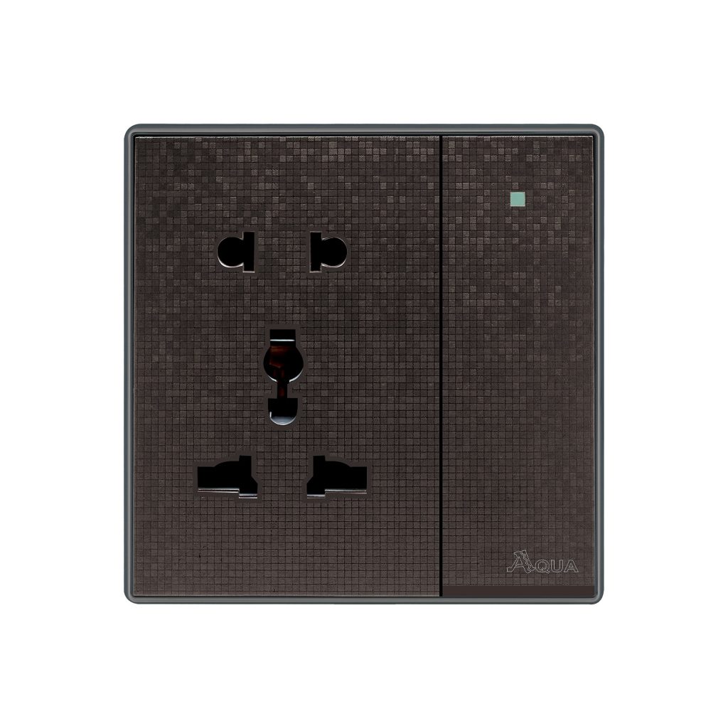 Aqua Icon Brown 1 Gang Universal Socket – Aqua Electrical