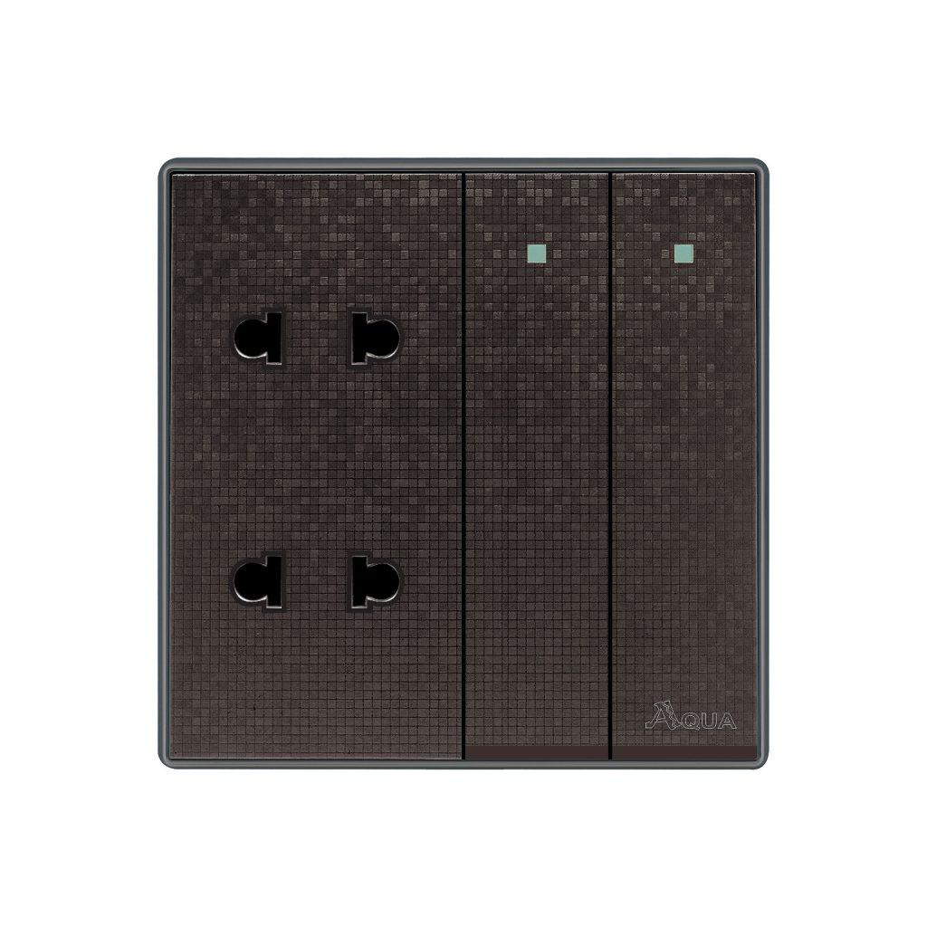 Aqua Icon Brown 3 Gang 1 Way Switch - Aqua Electrical Switches & Sockets