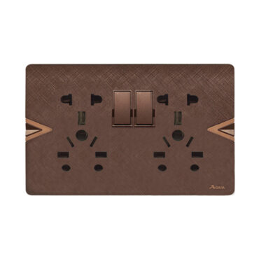 AQUA ARROW BROWN DOUBLE UNIVERSAL SOCKET – Aqua Electrical