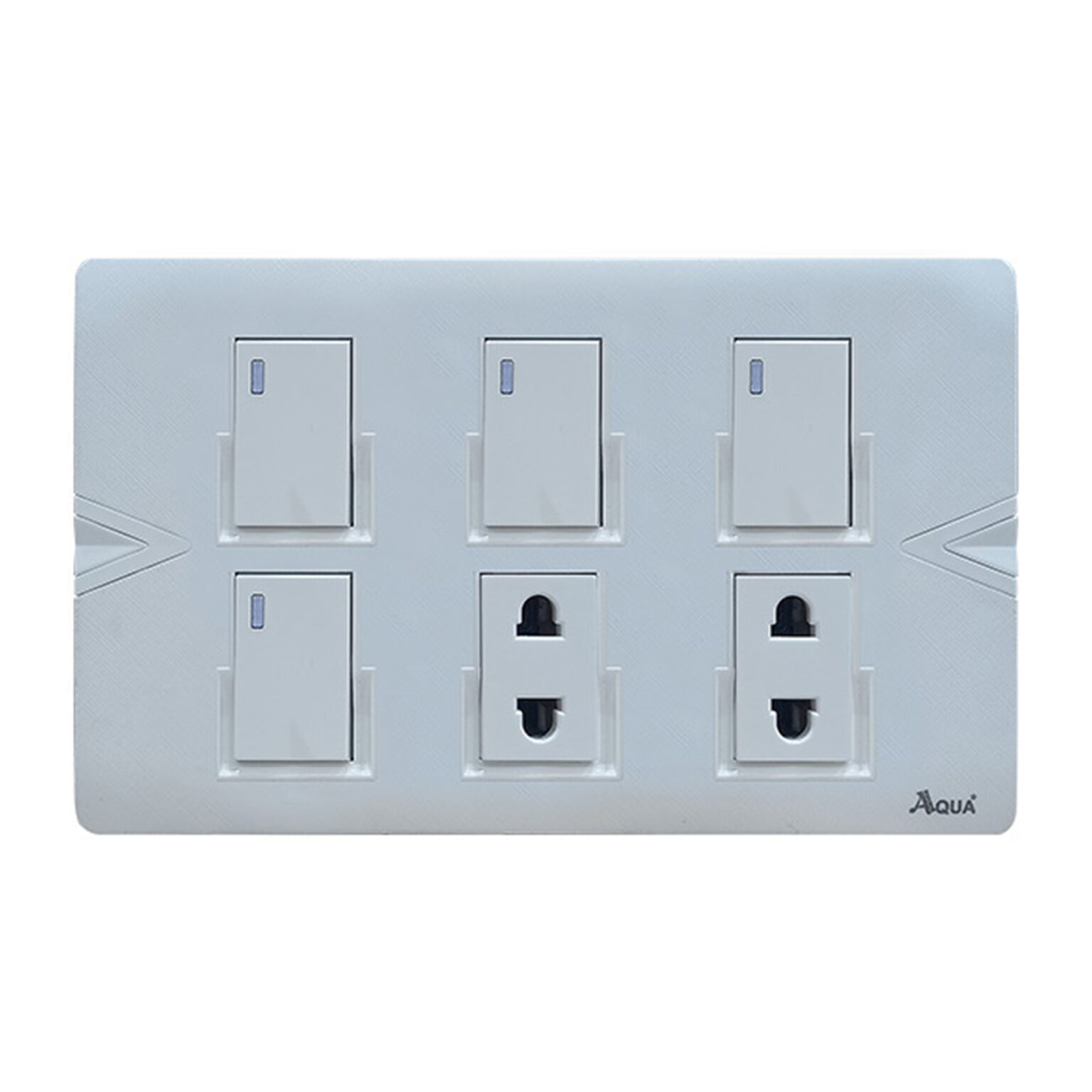 AQUA ARROW WHITE 4 GANG SWITCH + 2 SOCKET – Aqua Electrical