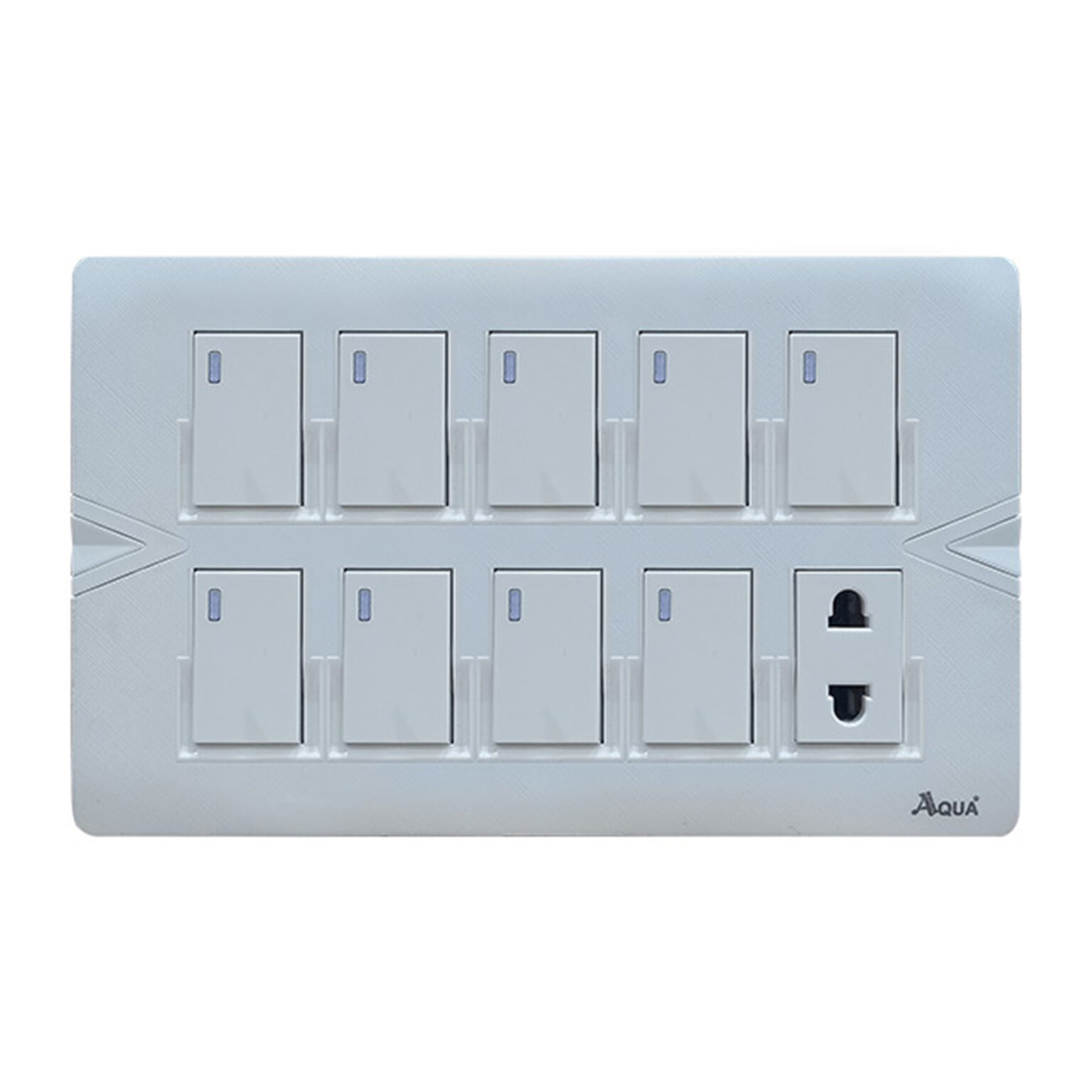 AQUA ARROW WHITE 9 GANG SWITCH + 1 SOCKET – Aqua Electrical