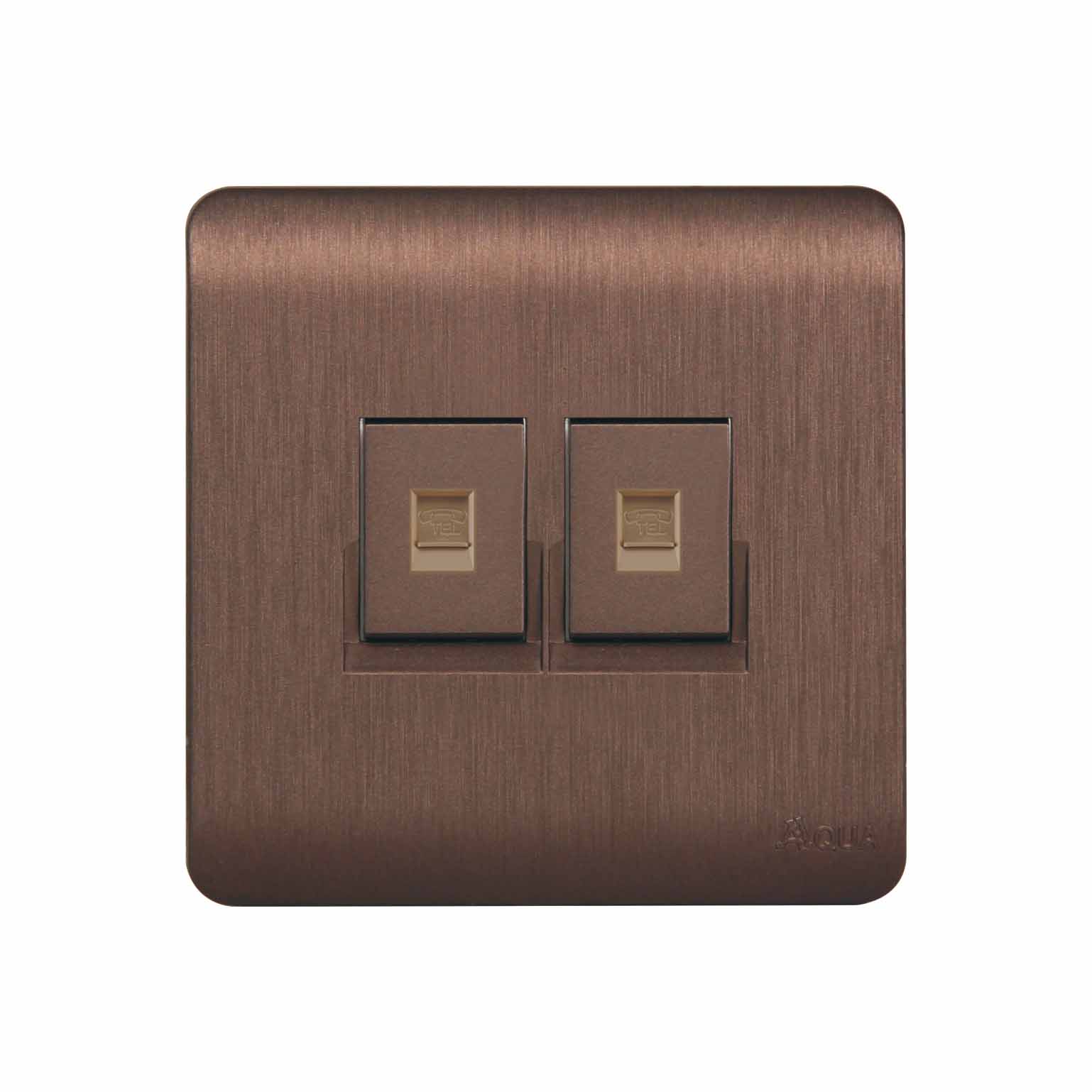 AQUA EDGE BROWN DOUBLE TELEPHONE SOCKET - Aqua Electrical Switches ...