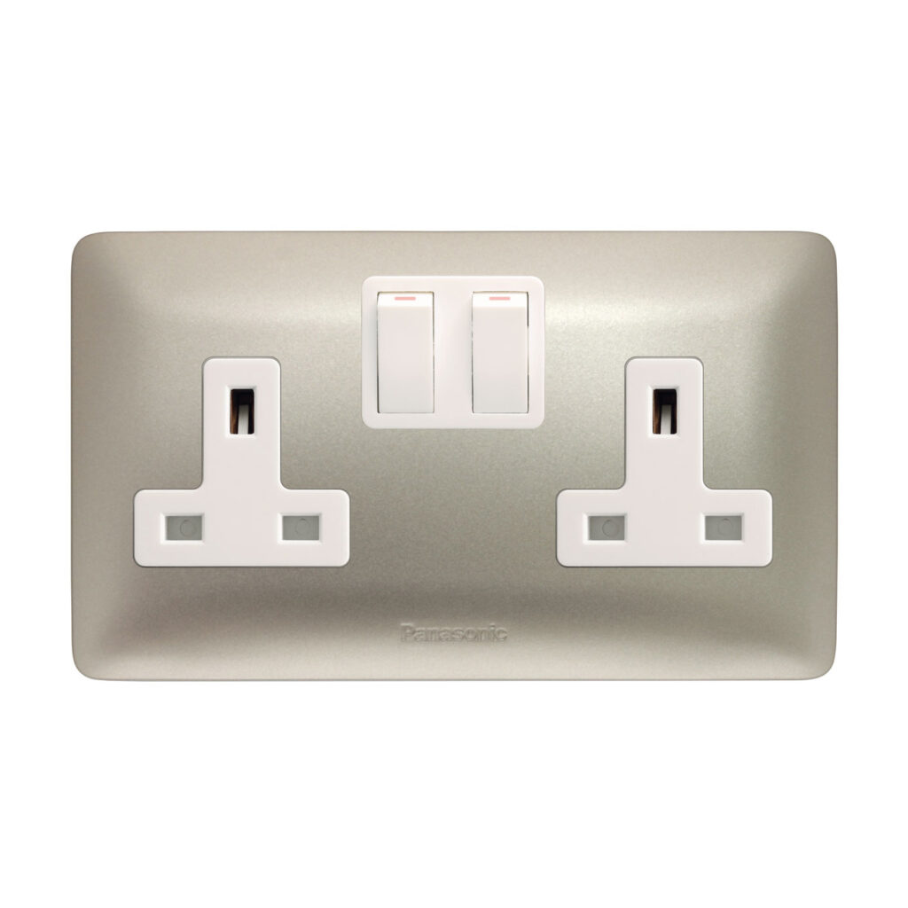 Panasonic 2G DP Switches Sockets 13A - Aqua Electrical