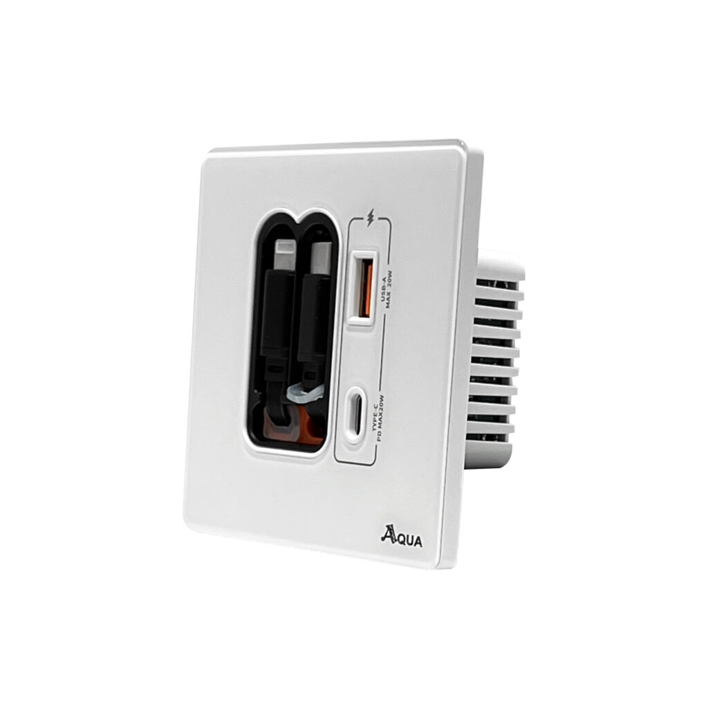 AQUA GLASS WHITE LEAD + TYPE-C - Aqua Electrical