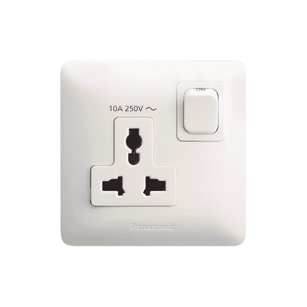 Panasonic 1G DP Switched, International Socket - Aqua Electrical