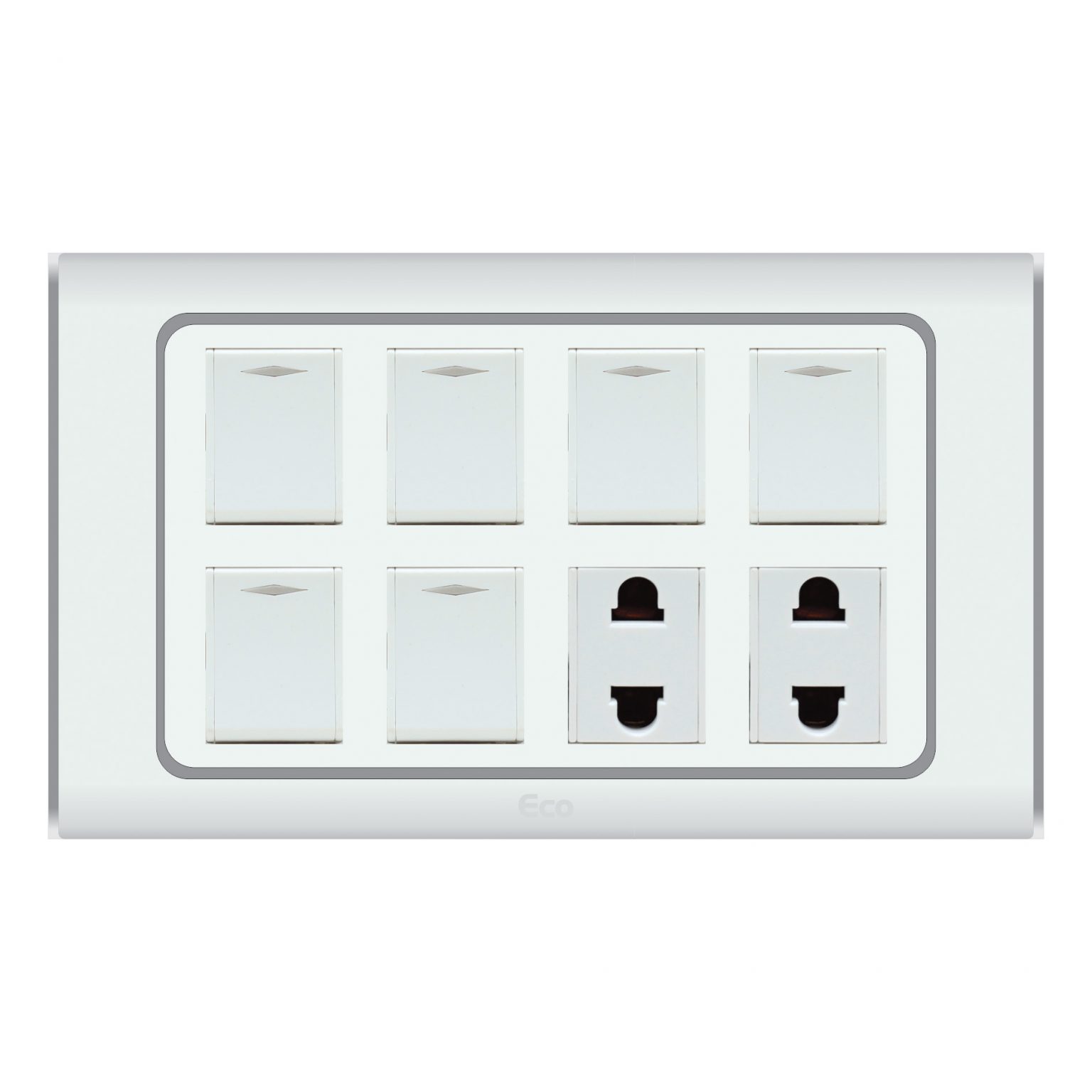 PARADISE ECO 6 GANG SWITCH PLUS 2 SOCKET – Aqua Electrical
