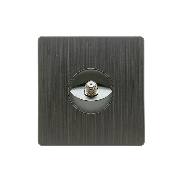 Aqua Xtreme Grey TV Single Socket - Aqua Electrical Switches & Sockets