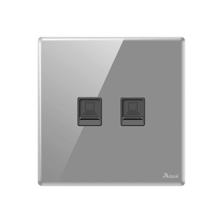 Aqua Roman Grey Series Double Data Socket - Aqua Electrical