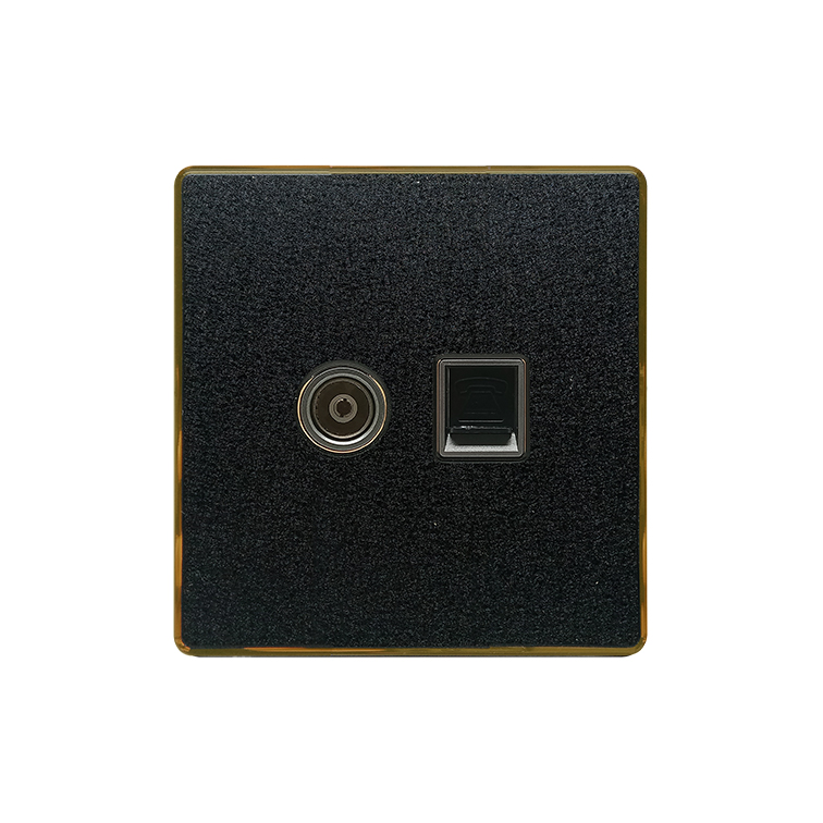 Aqua Xtreme Black TV Plus Telephone Socket - Aqua Electrical Switches ...