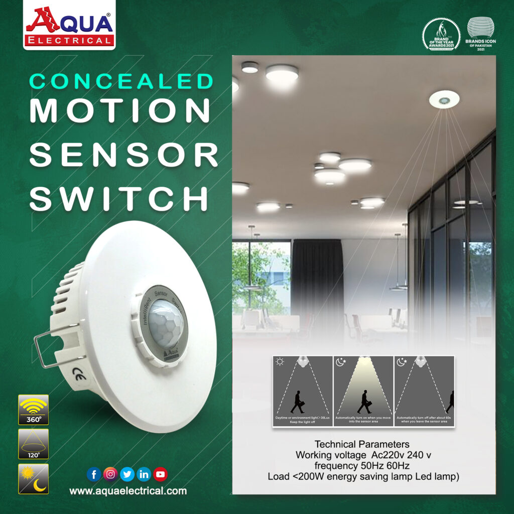AQUA SENSITIVE SENSOR LIGHT SWITCH (CONCEALED) - Aqua Electrical