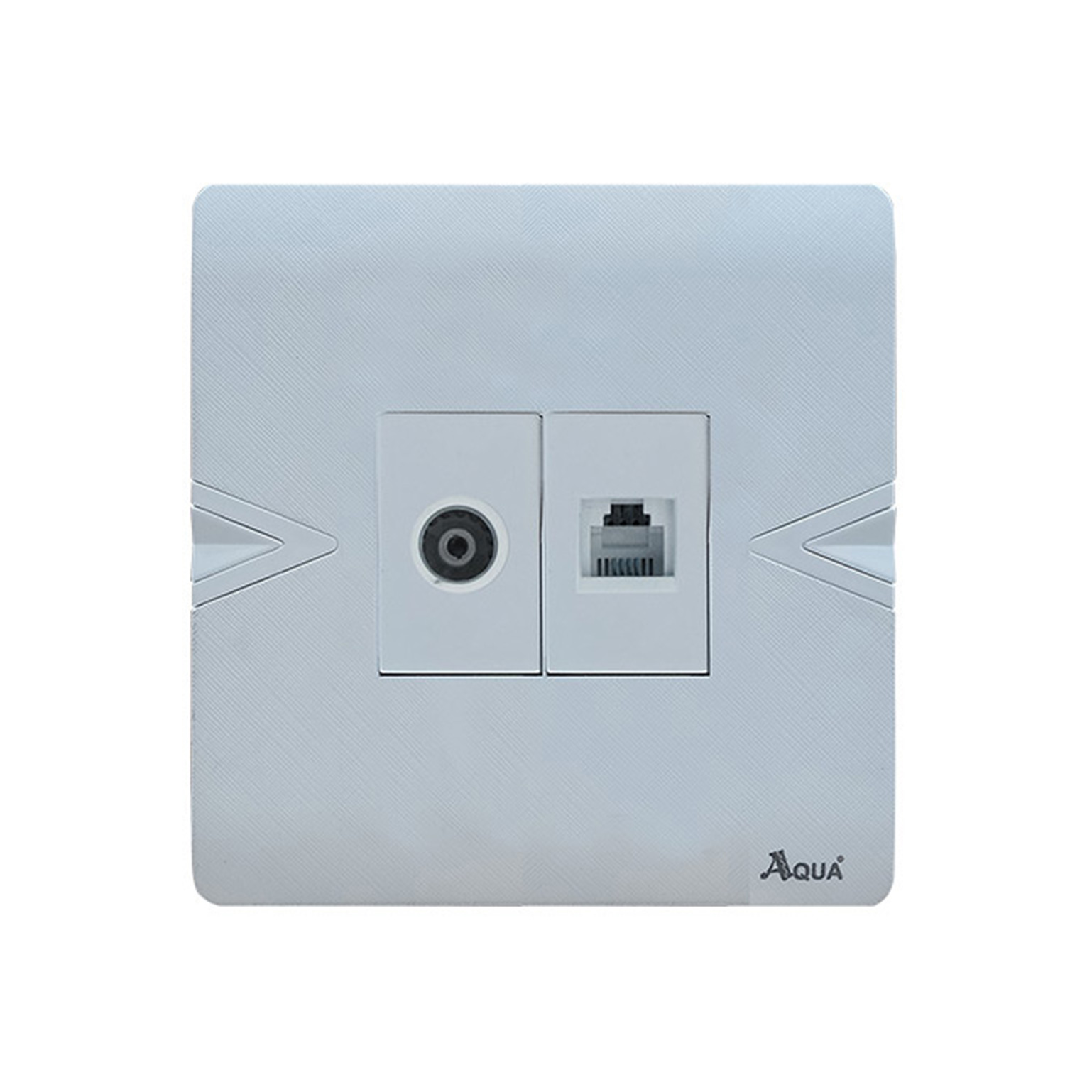 AQUA ARROW WHITE TV + TELEPHONE SOCKET - Aqua Electrical Switches & Sockets