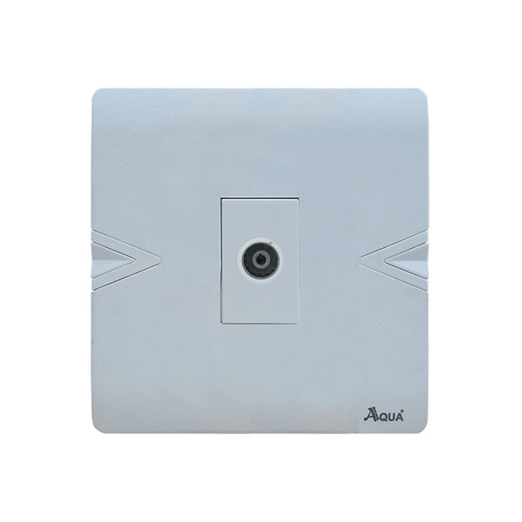 AQUA ARROW WHITE SINGLE TV SOCKET - Aqua Electrical Switches & Sockets